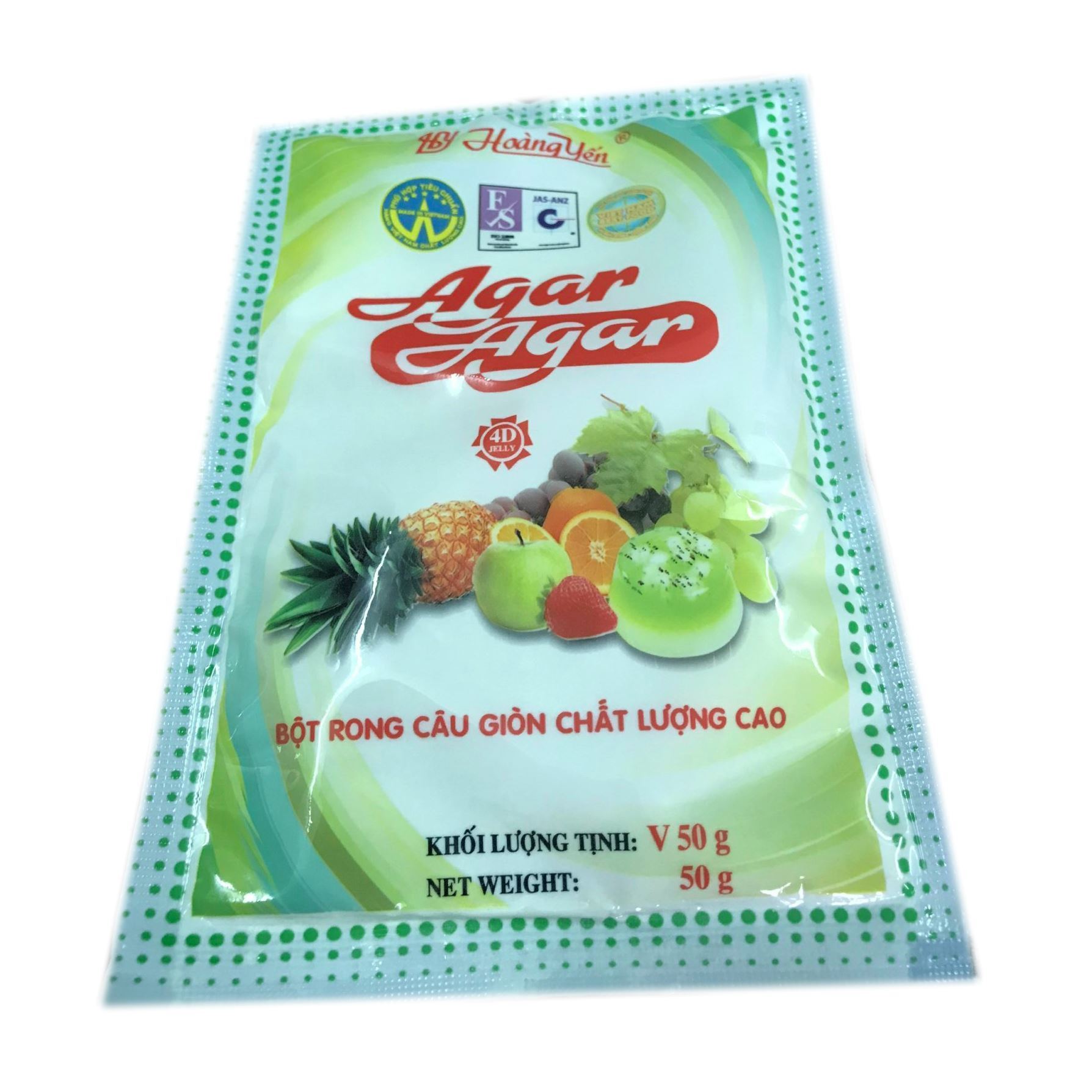 Bột thạch rau câu giòn (Agar - Agar) 50g - Rau câu Hoàng Yến Hải Phòng